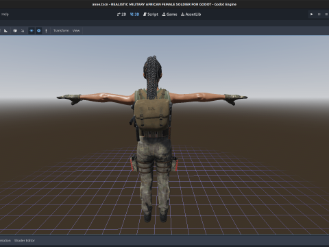 Realistic Military African Female Soldier For Godot 3D Model in Woman ...