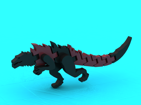 Model Cetak 3D Naga Berduri Mekanik Dinosaurus Lapis Baja Artikulasi ...