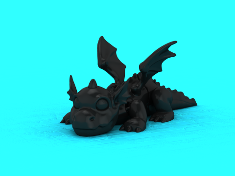 Estatueta de dragão sonolento sombra fofa fantasia bebê dragão Modelo ...