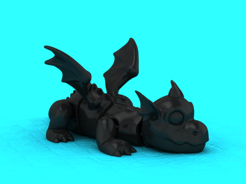 Estatueta de dragão sonolento sombra fofa fantasia bebê dragão Modelo ...