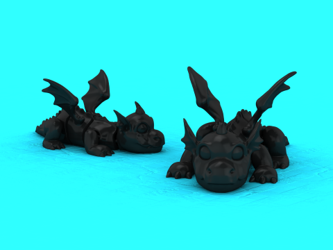 Estatueta de dragão sonolento sombra fofa fantasia bebê dragão Modelo ...