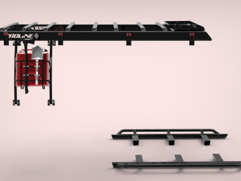 Portaequipajes y estribos PROLINE para Land Cruiser J76 Modelo 3D in ...
