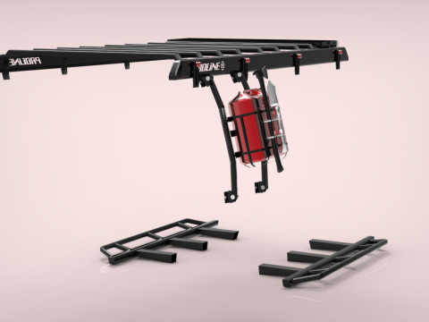 Portaequipajes y estribos PROLINE para Land Cruiser J76 Modelo 3D in ...