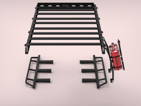 Portaequipajes y estribos PROLINE para Land Cruiser J76 Modelo 3D in ...