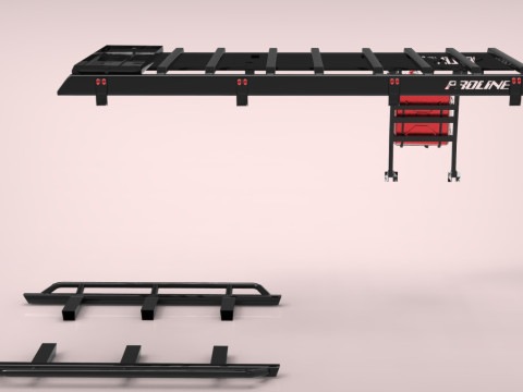 Portaequipajes y estribos PROLINE para Land Cruiser J76 Modelo 3D in ...