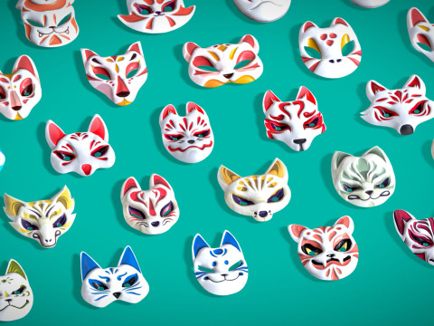 Pack de 66 masques Naruto - Anbu Uchiha Tobi Obito - Collection Lowpoly ...