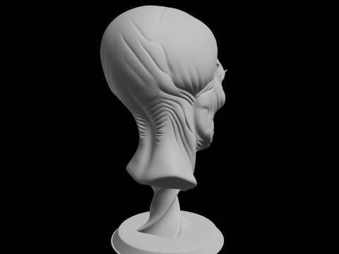 Reptilian Alien Head 3D Print Model Scaled Extraterrestrial Sculpture ...