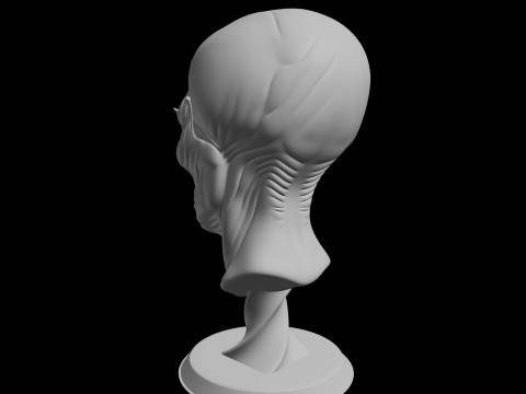 Reptilian Alien Head 3D Print Model Scaled Extraterrestrial Sculpture ...