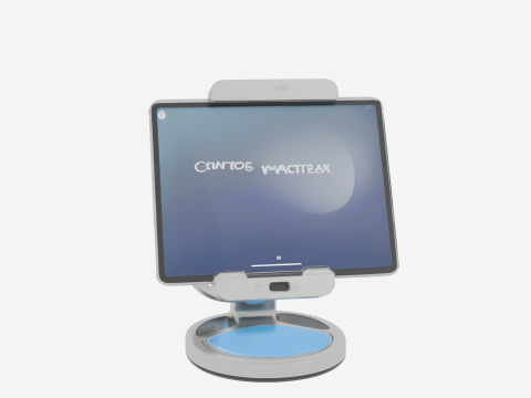 Modern 3D Banking Tablet Stand Adjustable Angle Charging Port 3D Model ...