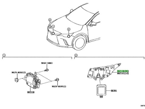 BRACKET FRONT SIDE RADAR SENSOR RH Genuine Toyota 8821548010 3D Print ...