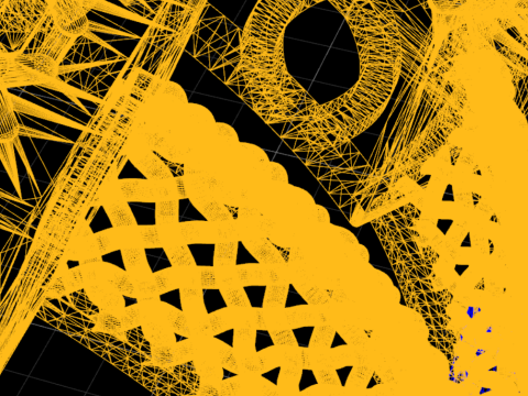 Twin-Matrix-Ring, geometrisches Dual-Cube-Mesh-Design, STL-druckbereit ...