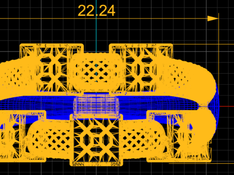 Twin-Matrix-Ring, geometrisches Dual-Cube-Mesh-Design, STL-druckbereit ...