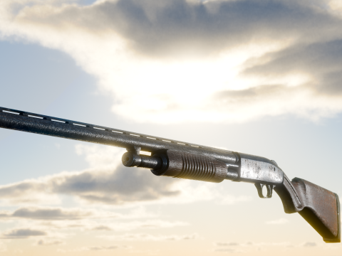 Shotgun Low-Poly with textures Game-Ready 3D Model in Shotgun 622658 ...