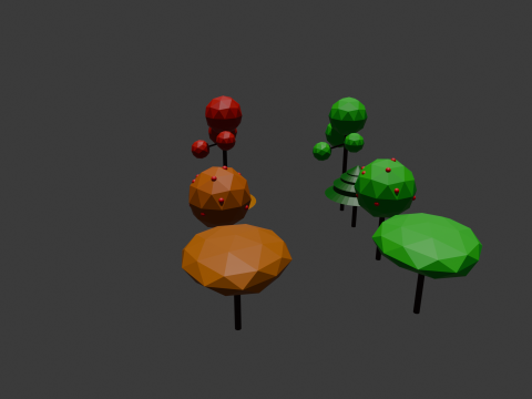Low Polly Tree Collection 3D Model in Environment 622165 | 3DExport