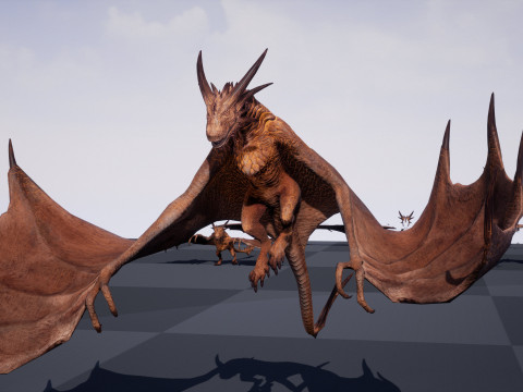 Wyvern unity unreal 25 animations rig maya 3D Model in Monster 622696 ...