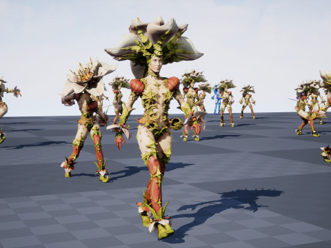 Blumenmädchen Unreal Unity 26 Animationen Rig in Maya 3D Modell in ...