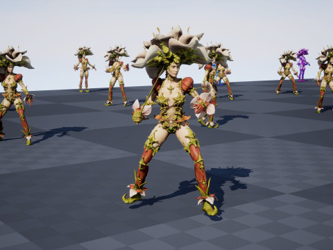 Blumenmädchen Unreal Unity 26 Animationen Rig in Maya 3D Modell in ...