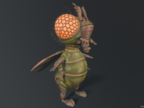 Flying Cartoon Fly Unreal Unity 19 animations en Maya Modèle 3D in ...